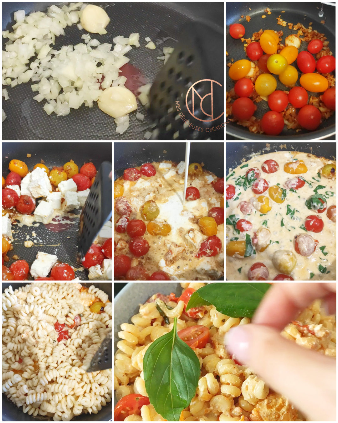 Pâte fusilli feta tomate - Mes Délicieuses Créations