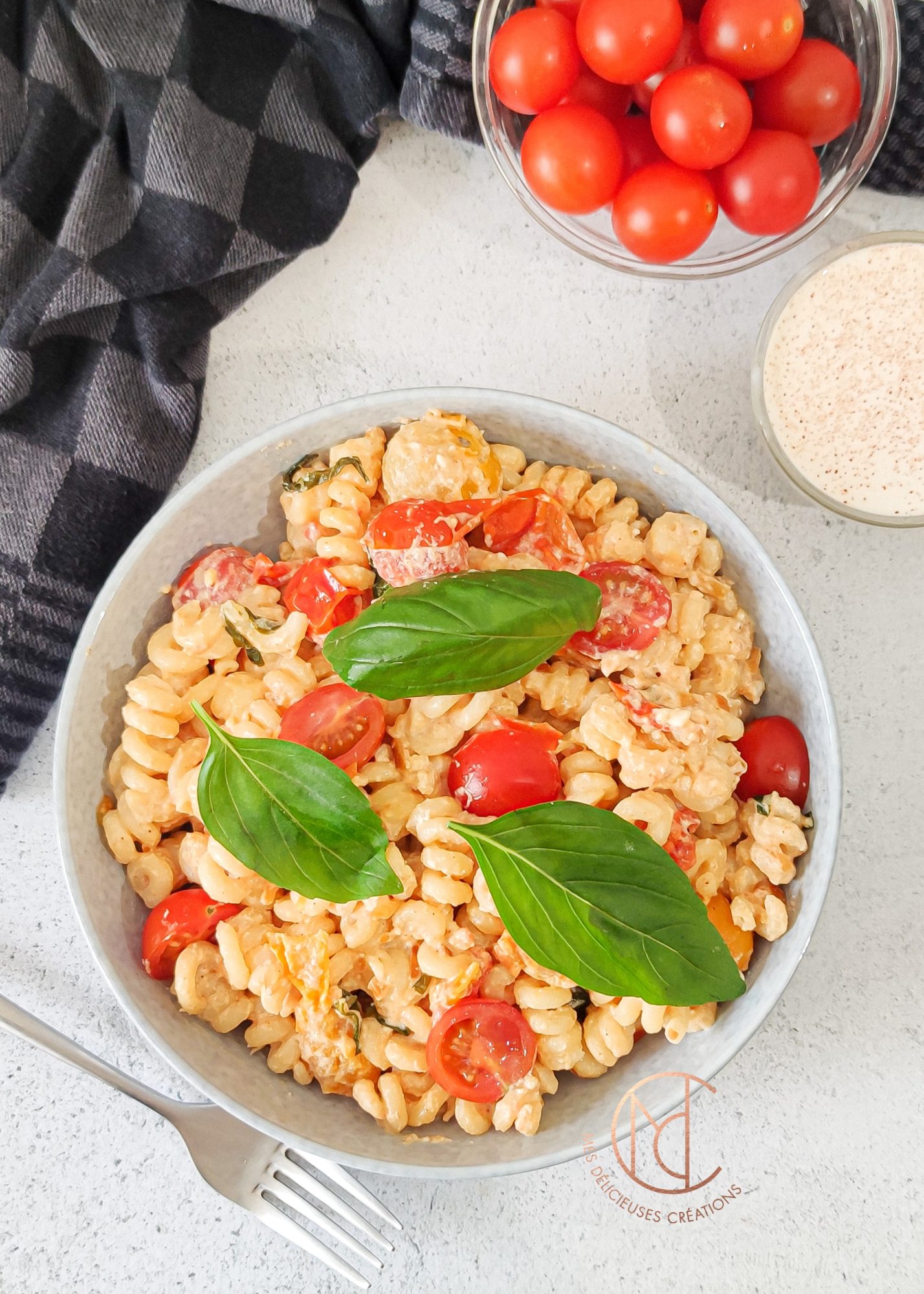 Pâte fusilli feta tomate - Mes Délicieuses Créations