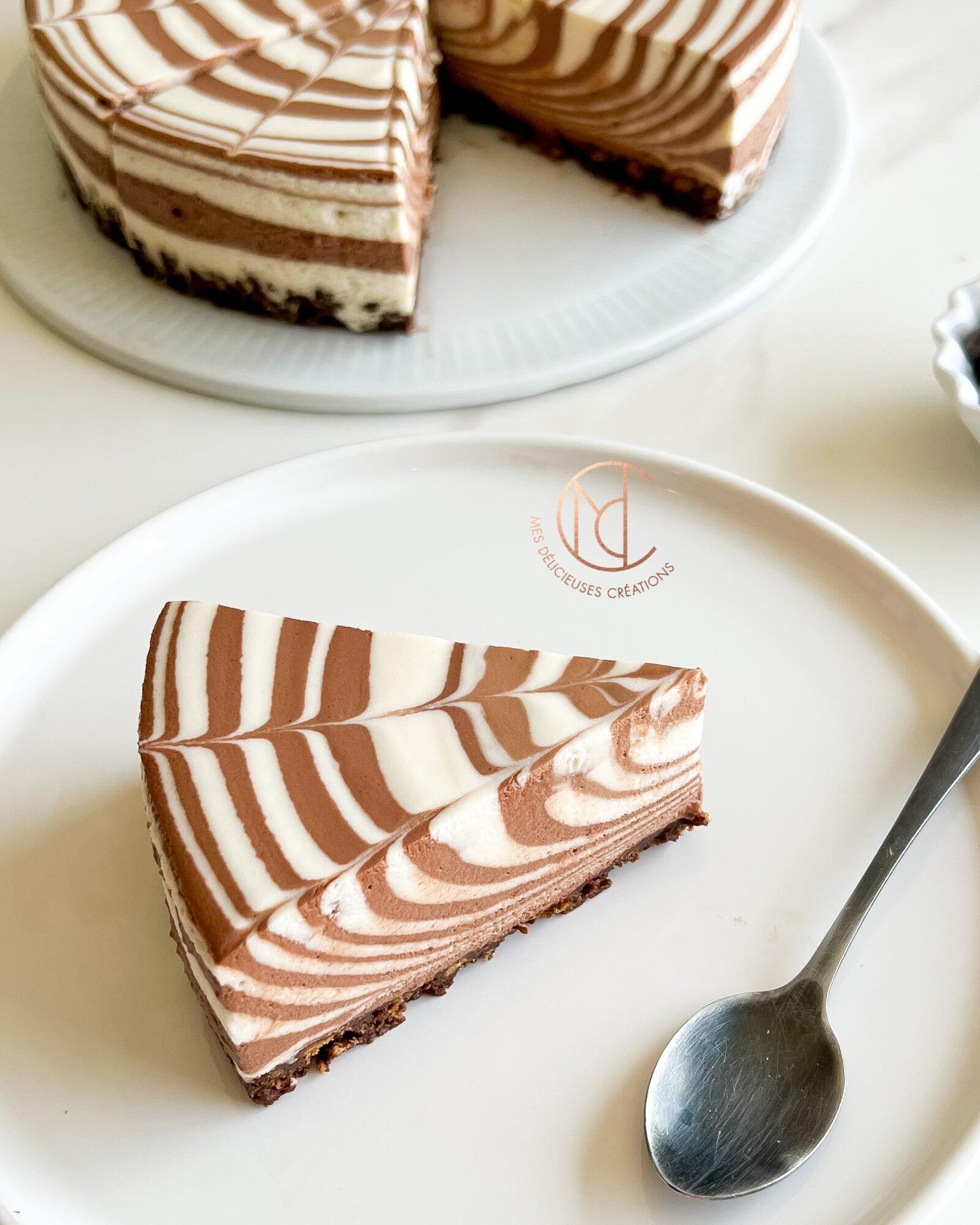 Mousse zébrée aux deux chocolats - Mes Délicieuses Créations