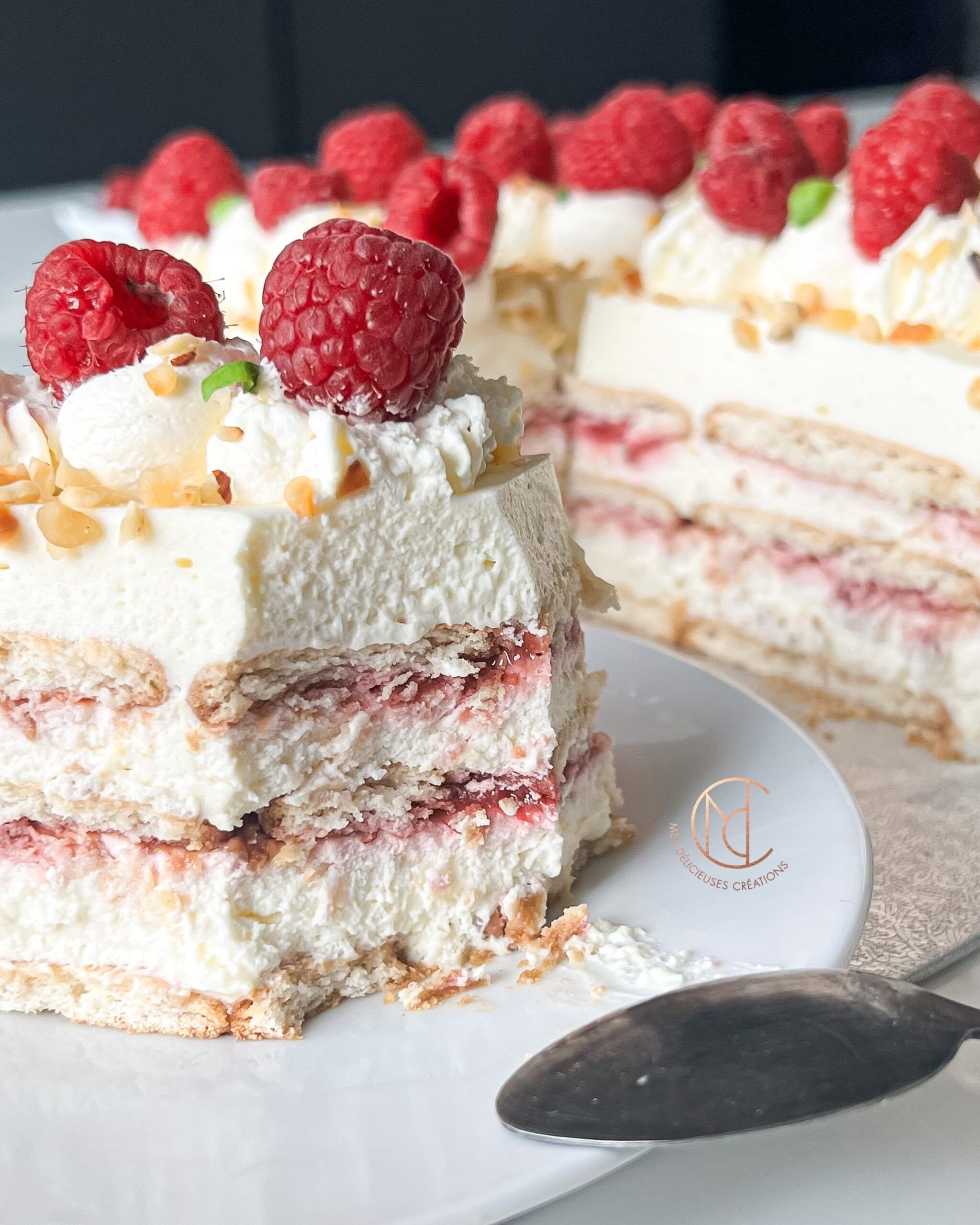 Gâteau sans cuisson framboises - Mes Délicieuses Créations